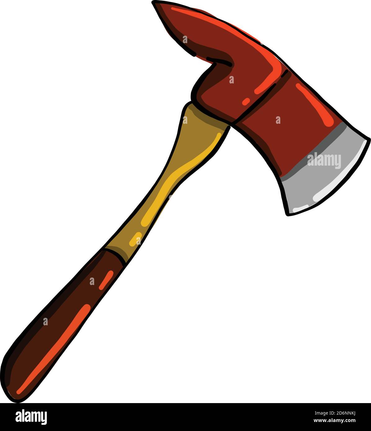 Red ax, illustration, vector on white background Stock Vector Image ...