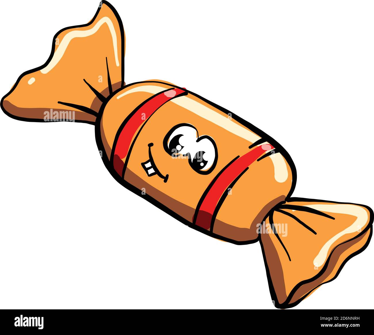 Orange candy, illustration, vector on white background Stock Vector ...