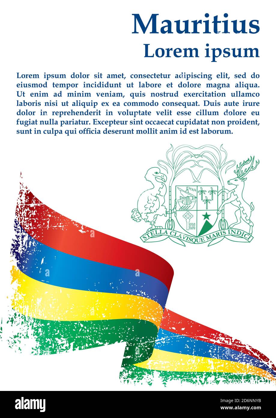 Flag of Mauritius, Republic of Mauritius. Template for award design, an ...