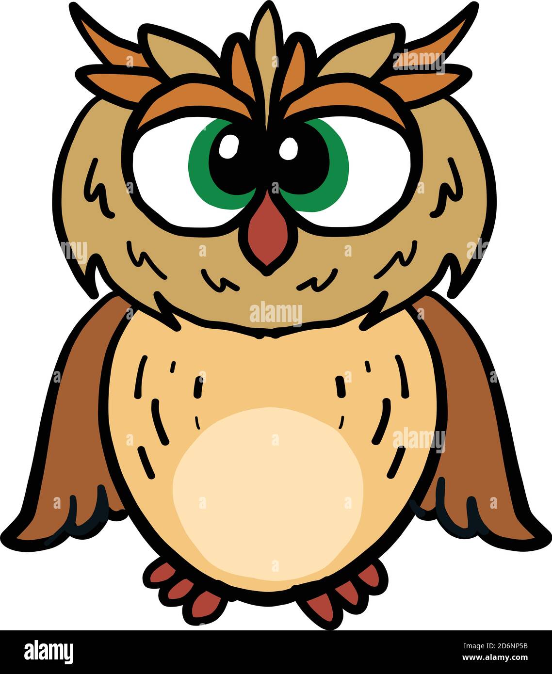 Sad owl, illustration, vector on white background Stock Vector Image ...