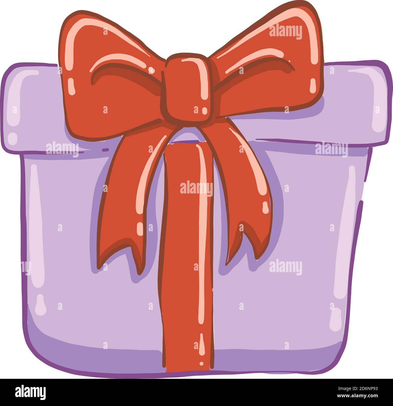 Present with a bow, illustration, vector on white background Stock ...