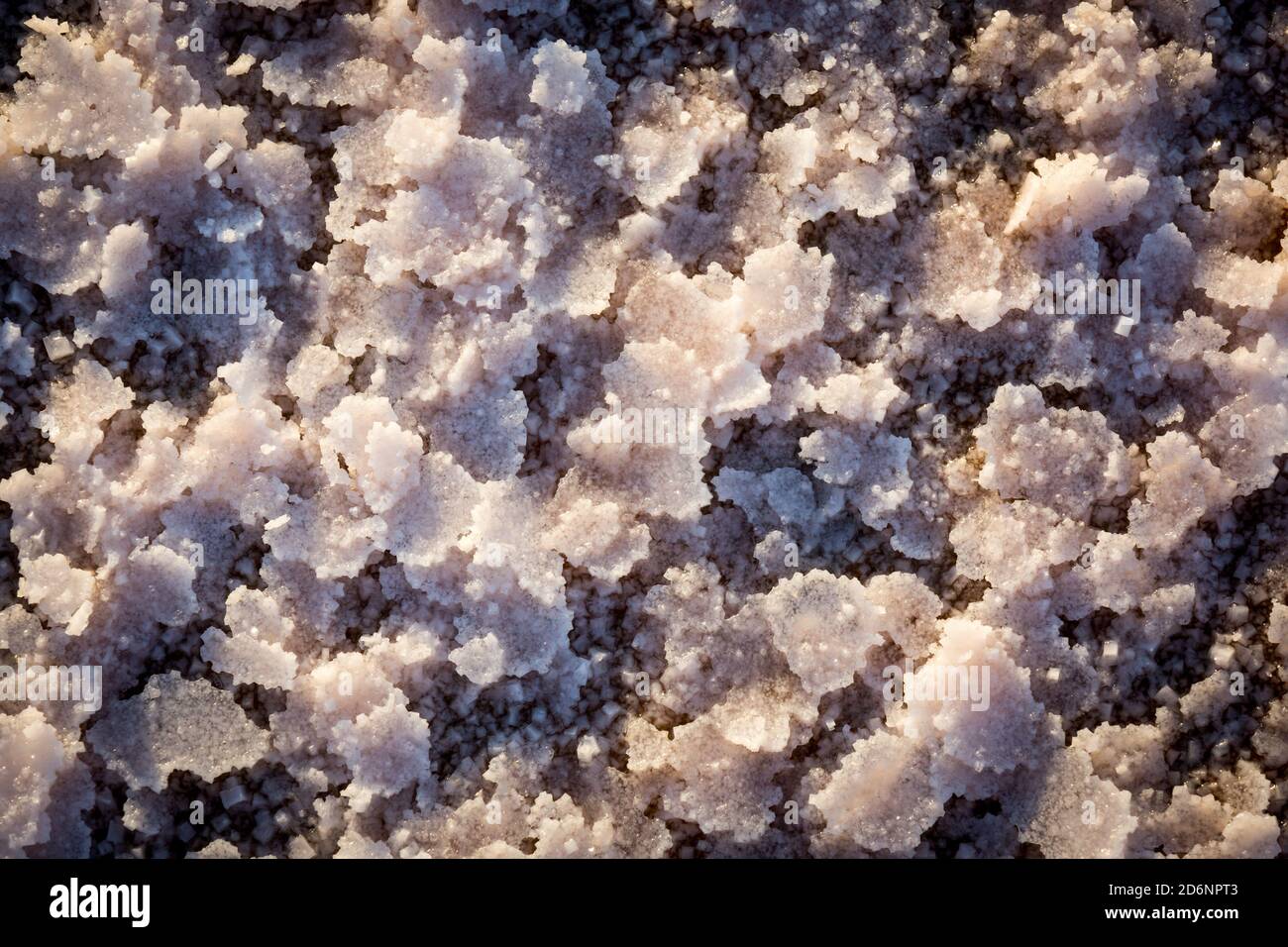 Salt crystals on lake surface -abstract background Stock Photo - Alamy