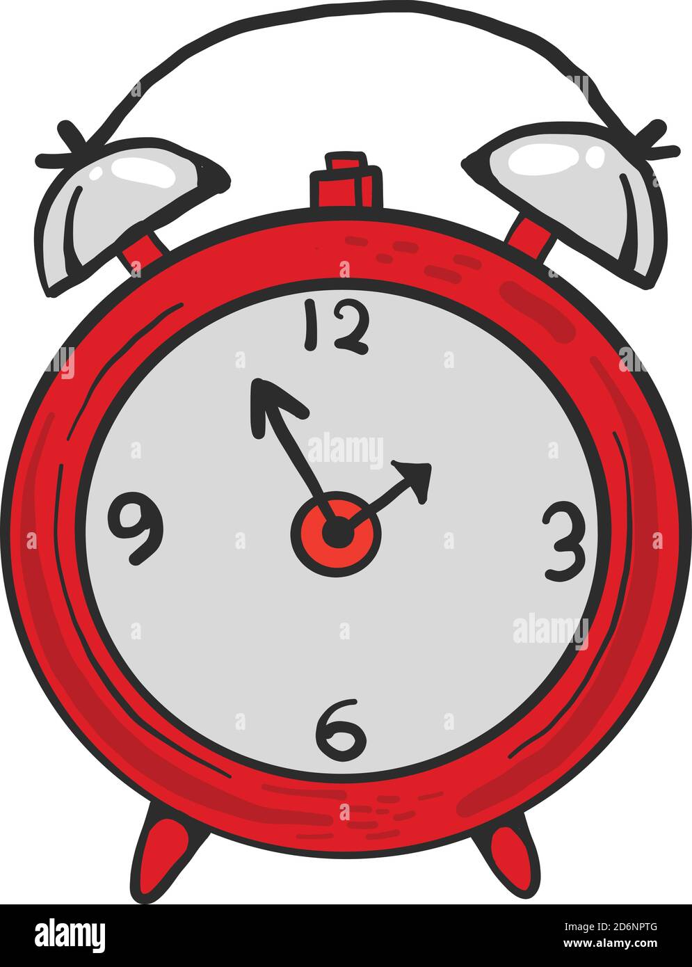 Small red alarm clock, illustration, vector on white background Stock ...
