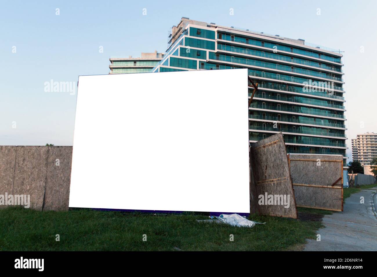 Billboard closeup in the building site Stock Photo - Alamy