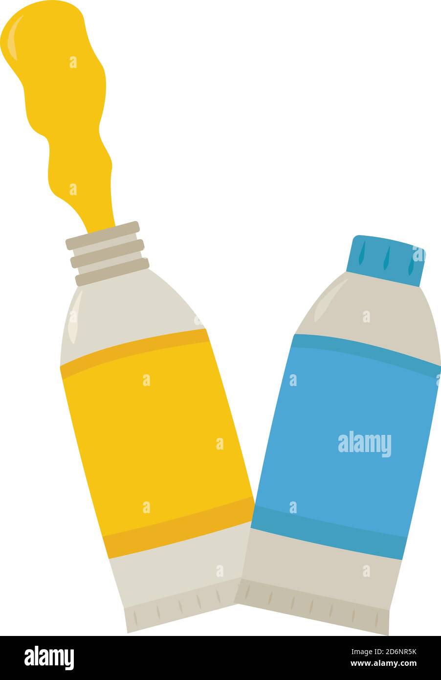 Two paints, illustration, vector on white background Stock Vector Image ...