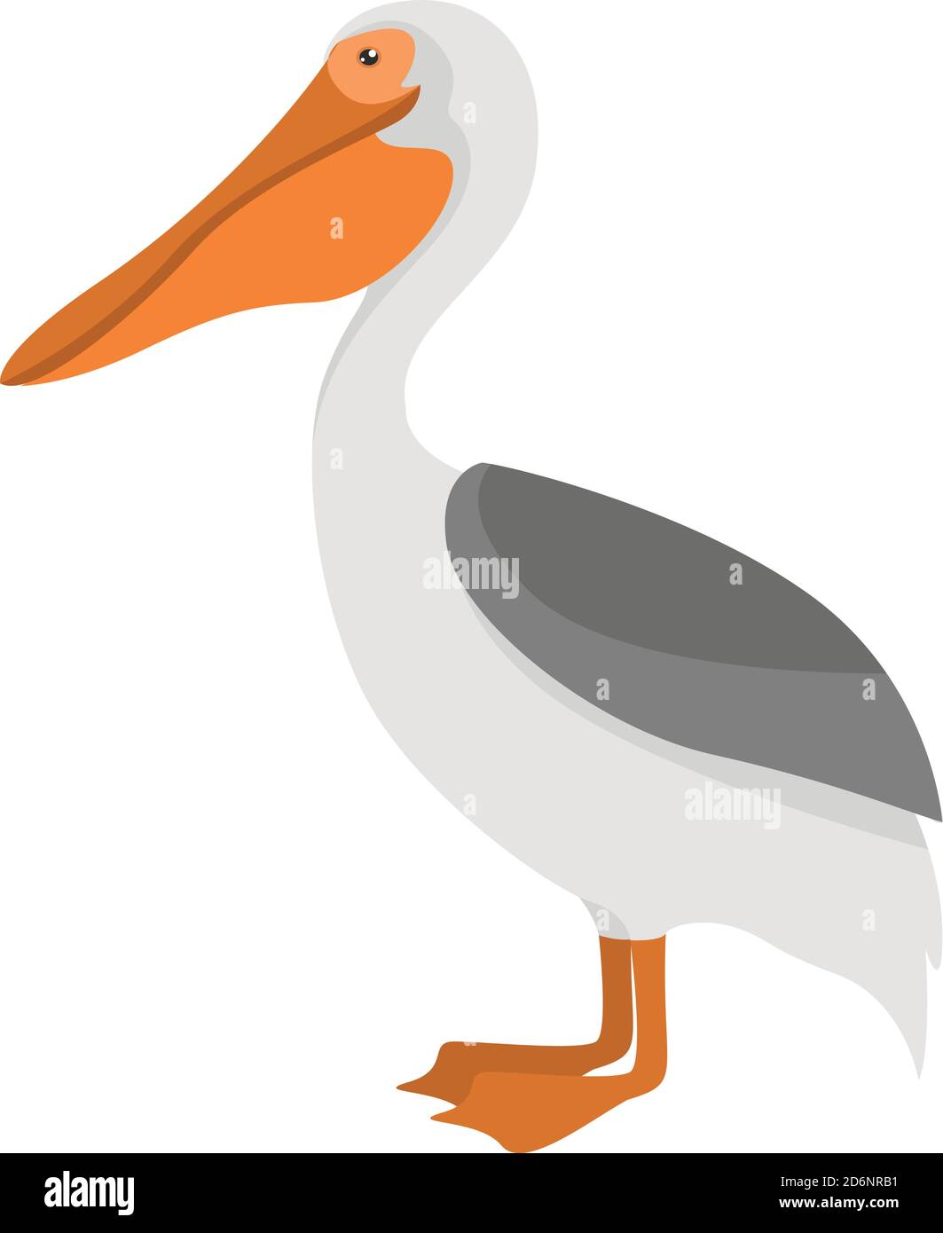 Sad pelican, illustration, vector on white background Stock Vector ...