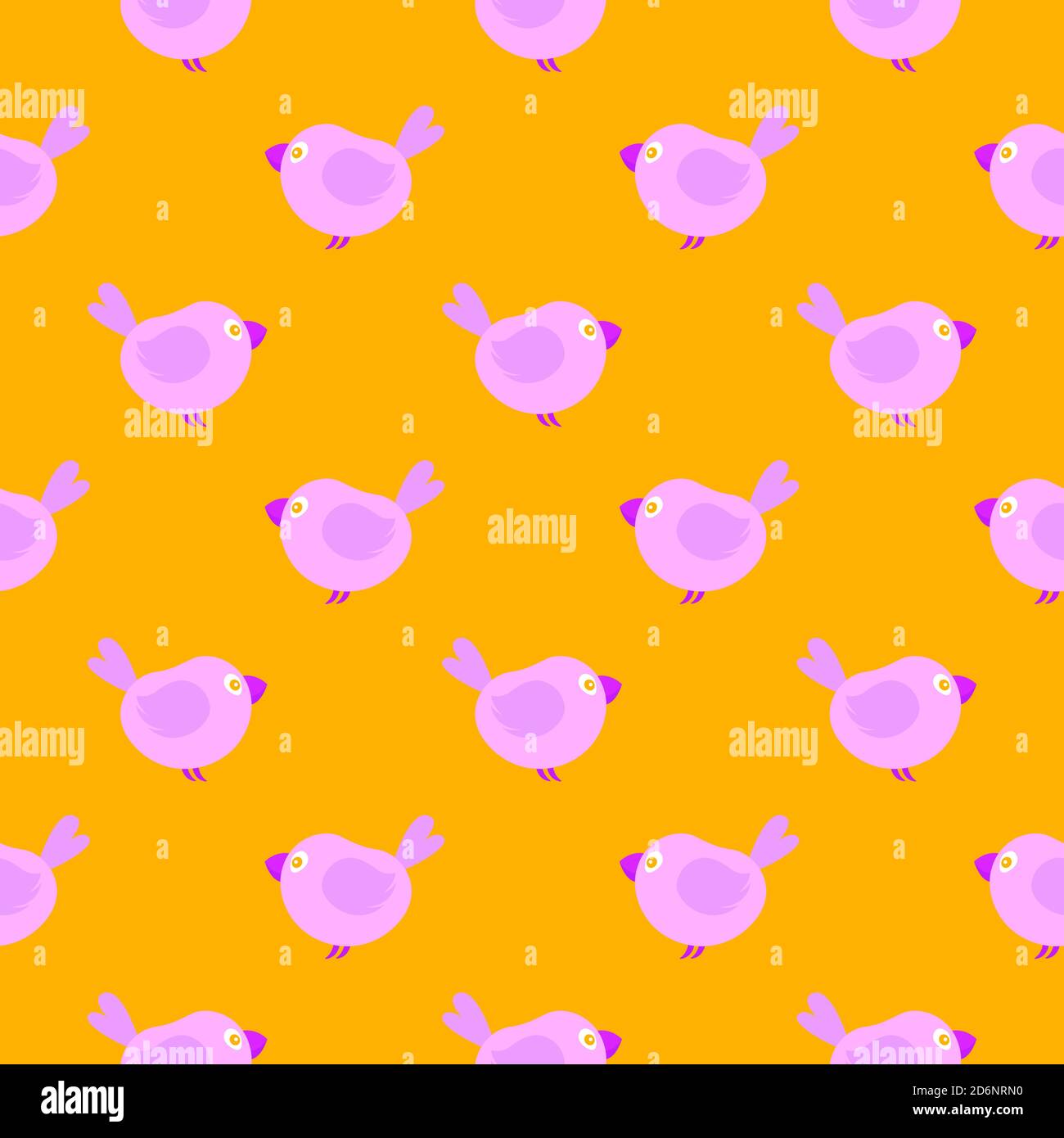 Pink chick, seamless pattern on yellow background Stock Vector Image ...