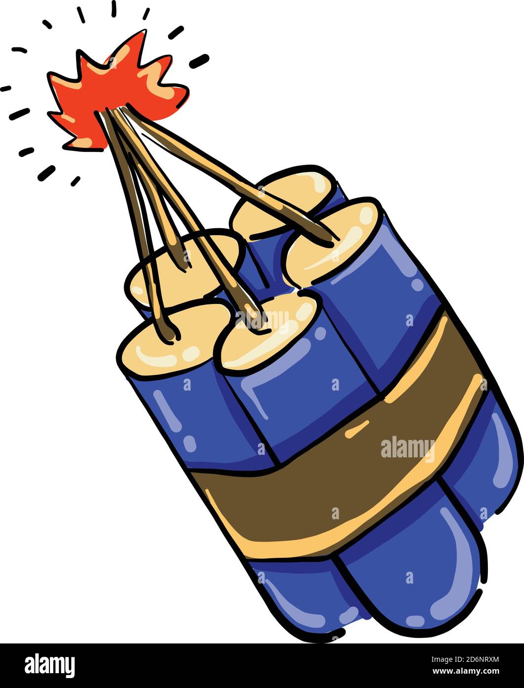 Blue bomb, illustration, vector on white background Stock Vector Image ...