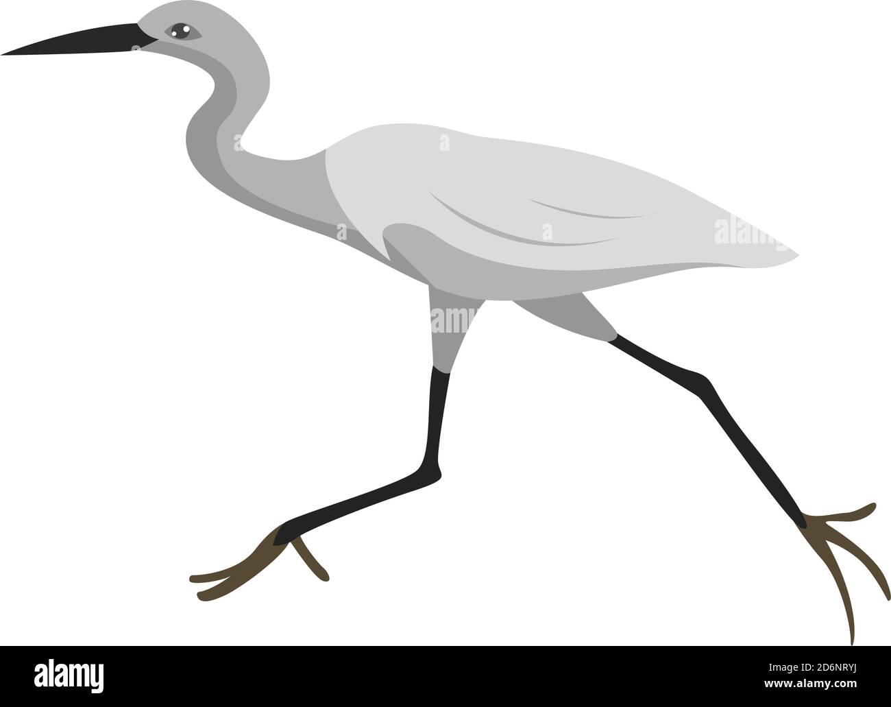 White bird running, illustration, vector on white background Stock ...