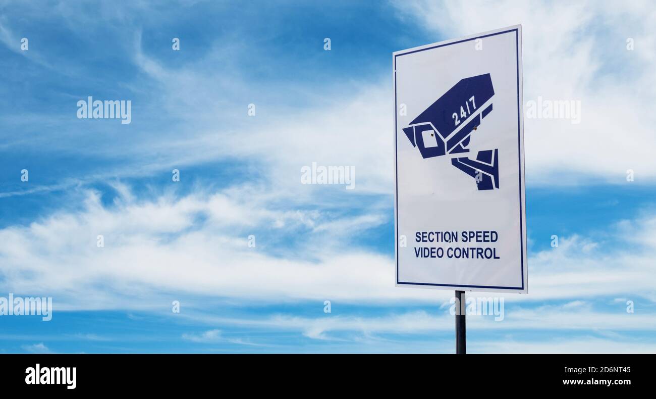 Police video control sign closeup Stock Photo - Alamy
