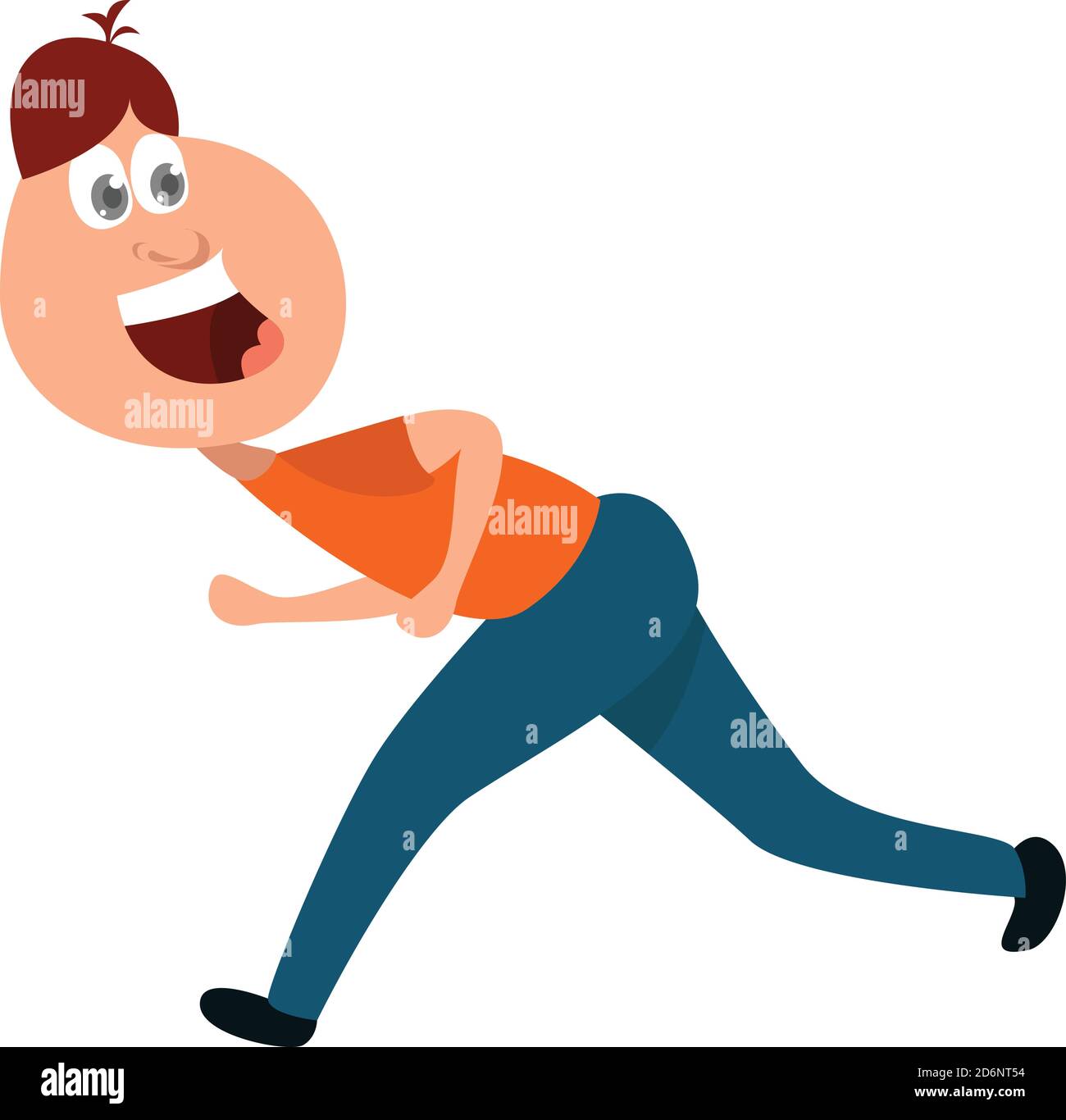 Boy running away, illustration, vector on white background Stock Vector ...