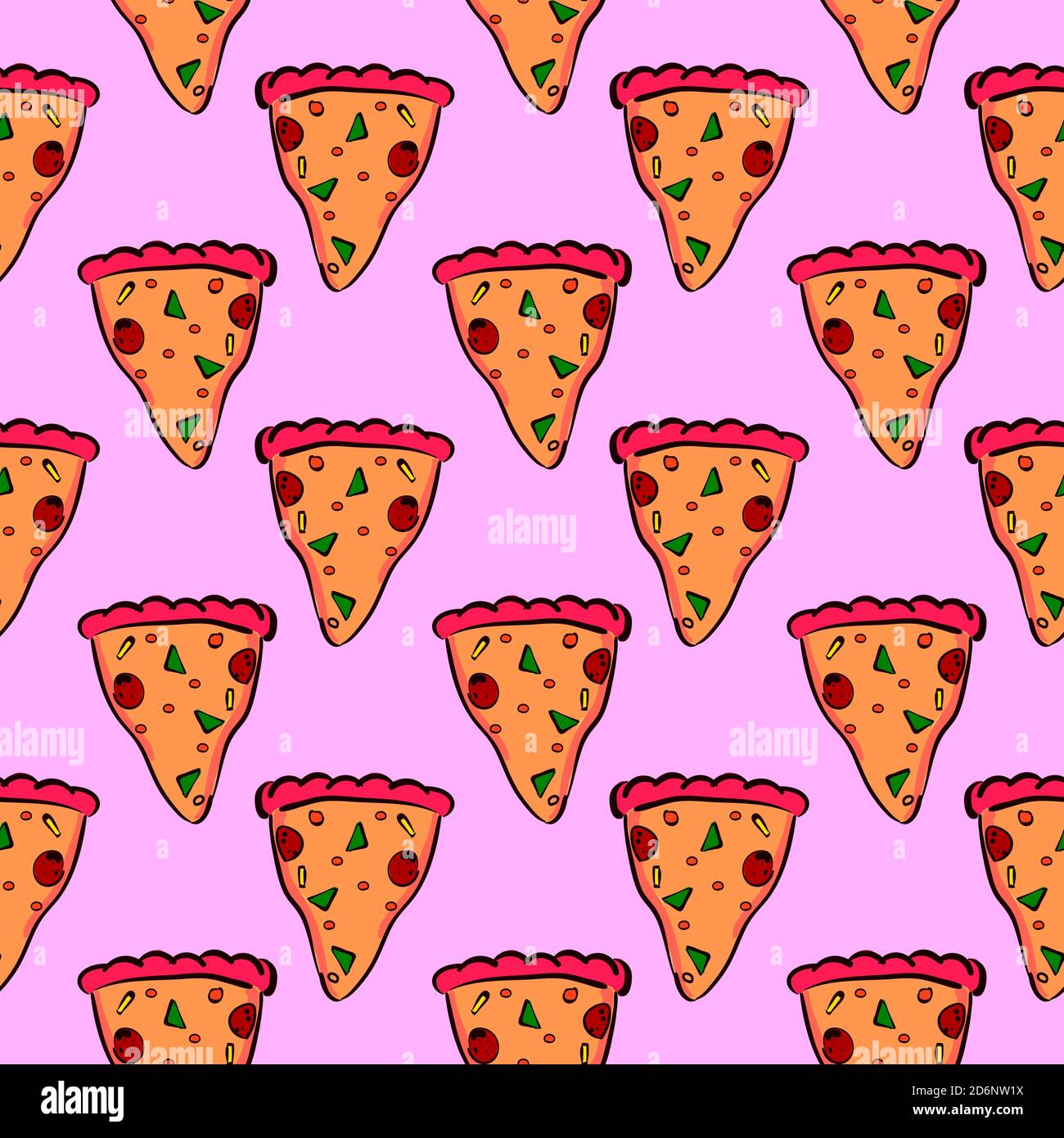 Pizza Slice Seamless Pattern On Pink Background Stock Vector Image And Art Alamy