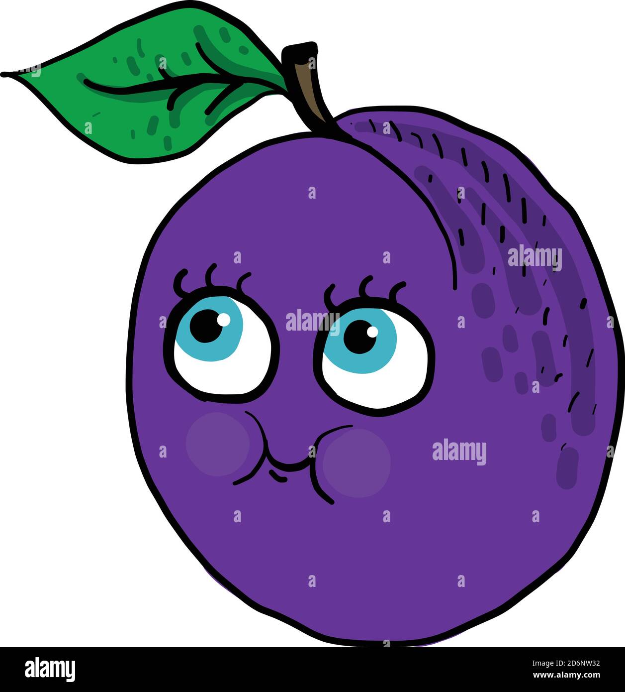 Fat plum, illustration, vector on white background Stock Vector Image ...