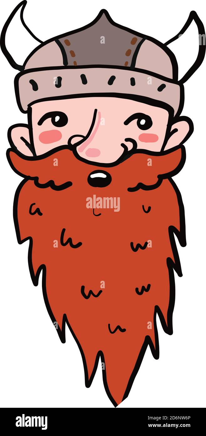 Scared viking, illustration, vector on white background Stock Vector ...