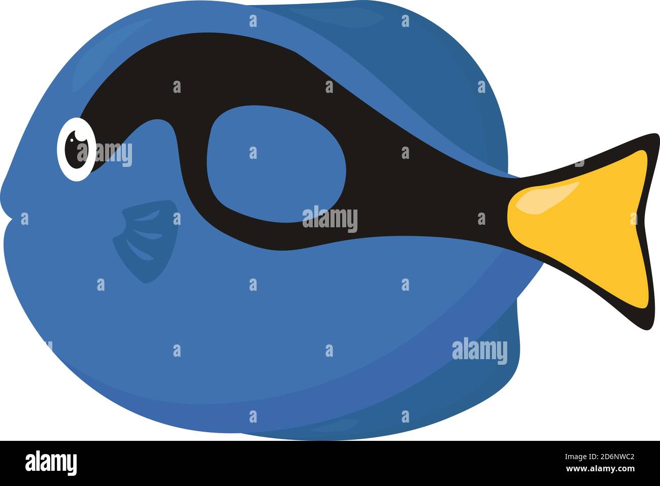 Pretty blue fish, illustration, vector on white background Stock Vector ...