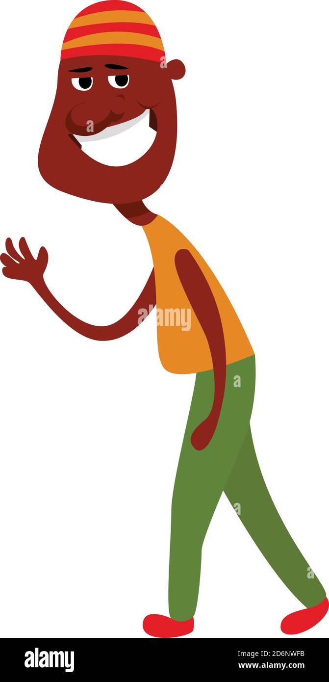 Smiling man, illustration, vector on white background Stock Vector ...