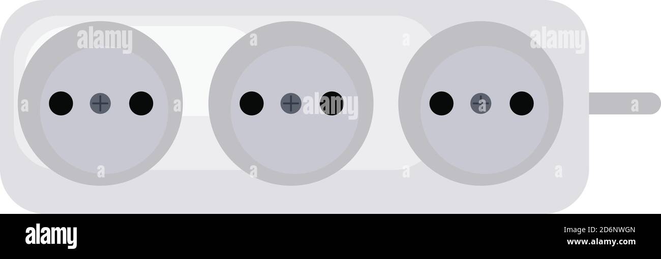 Electric socket, illustration, vector on white background Stock Vector ...