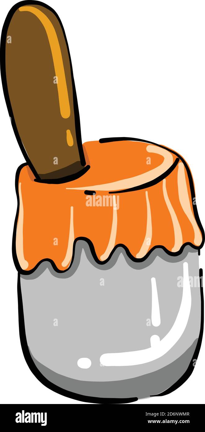 Orange paint, illustration, vector on white background Stock Vector ...
