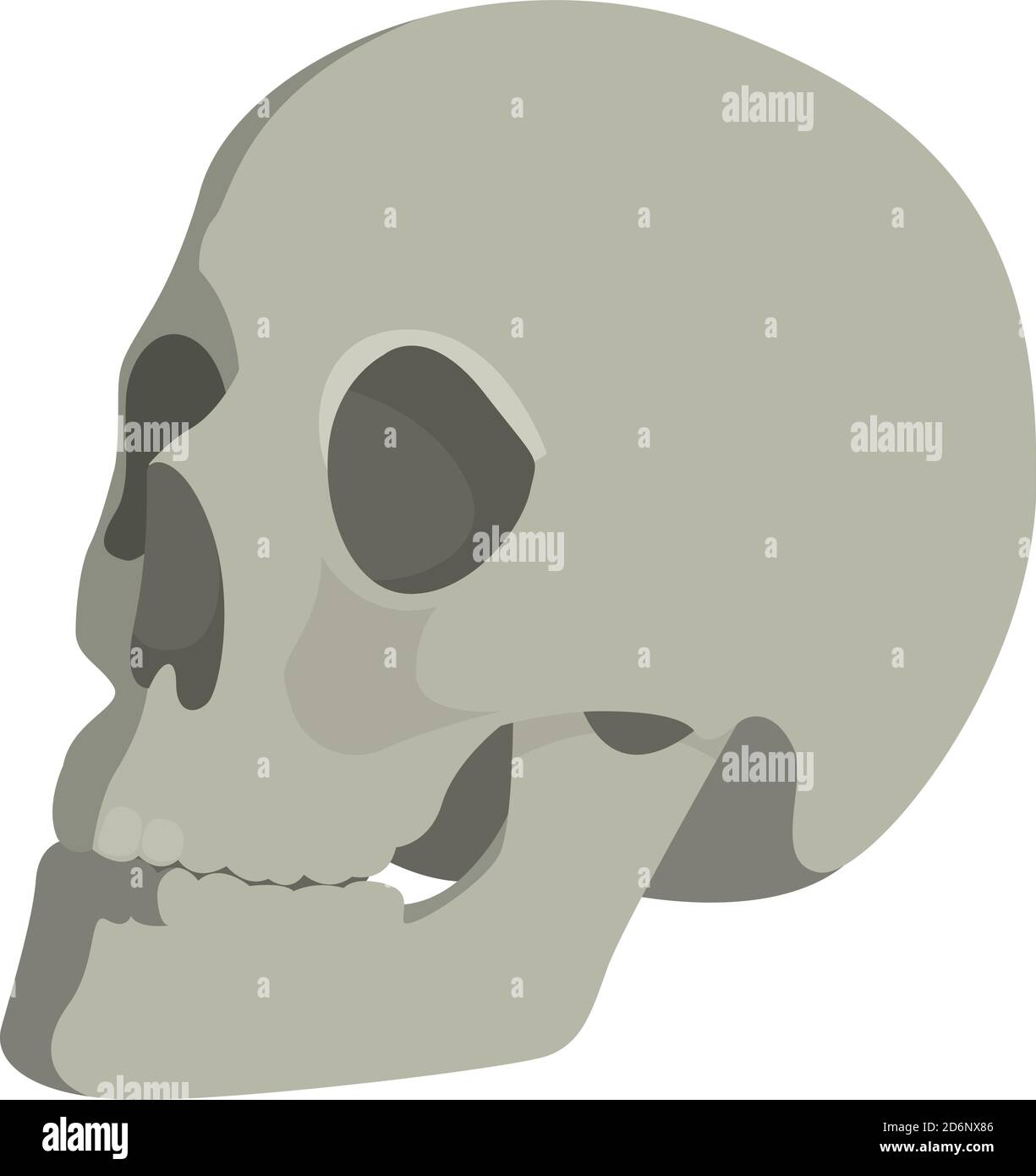 Scary skull, illustration, vector on white background Stock Vector ...