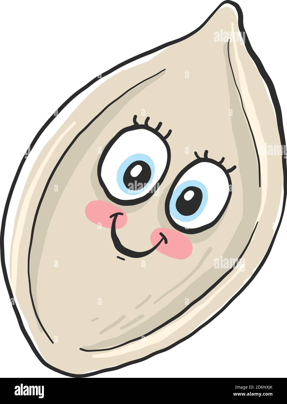 Happy pumpkin seed, illustration, vector on white background Stock ...
