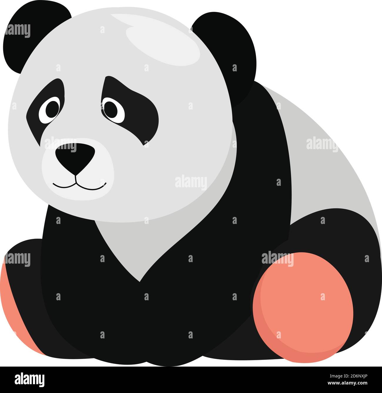Sad panda, illustration, vector on white background Stock Vector Image ...