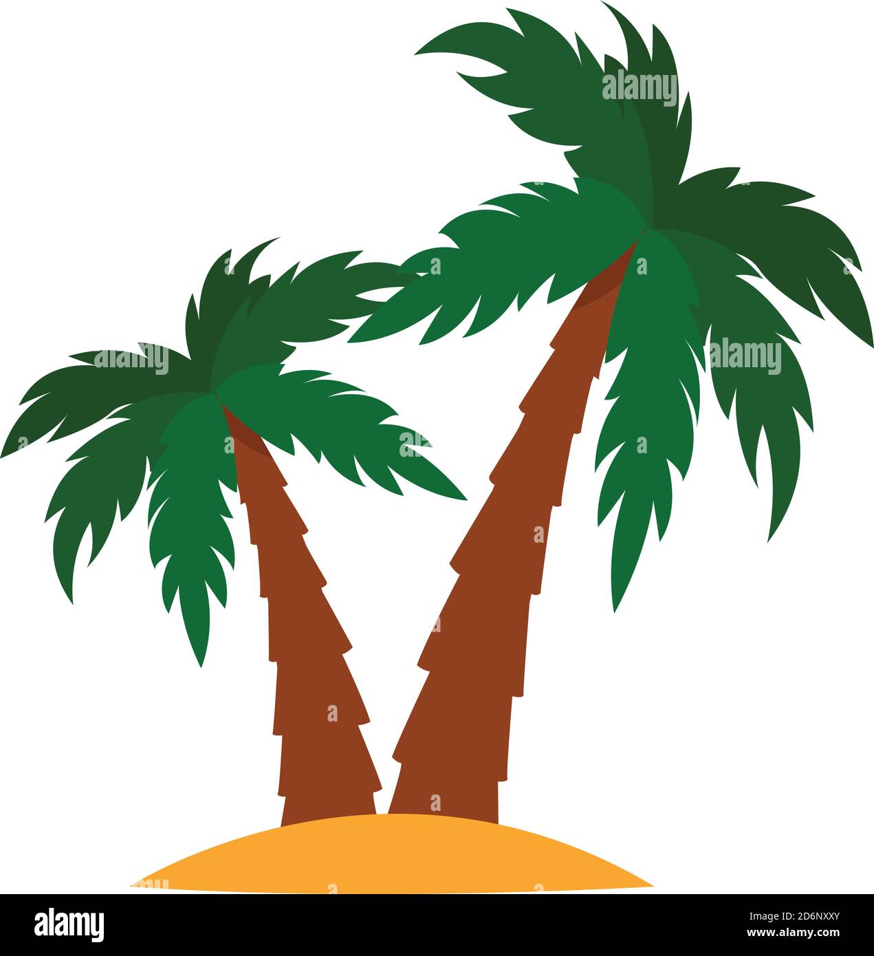 Small island, illustration, vector on white background Stock Vector ...