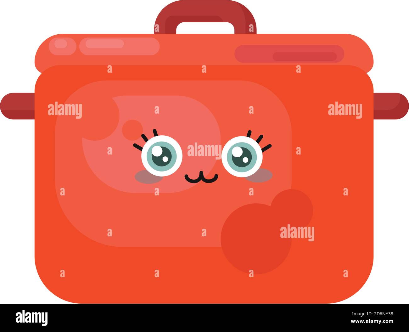 Red soup pot, illustration, vector on white background Stock Vector ...