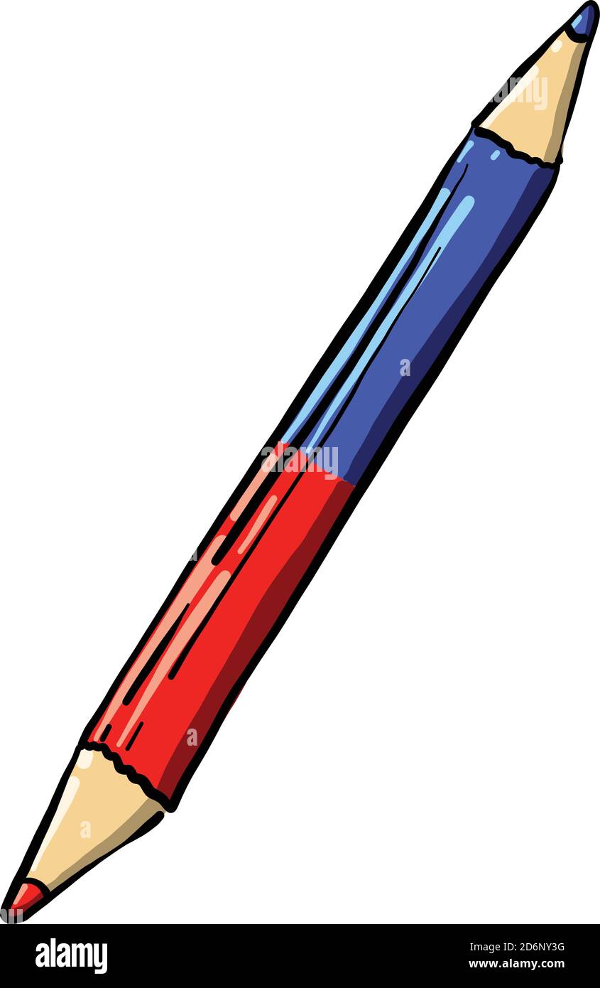 Pencil with two sides, illustration, vector on white background Stock ...