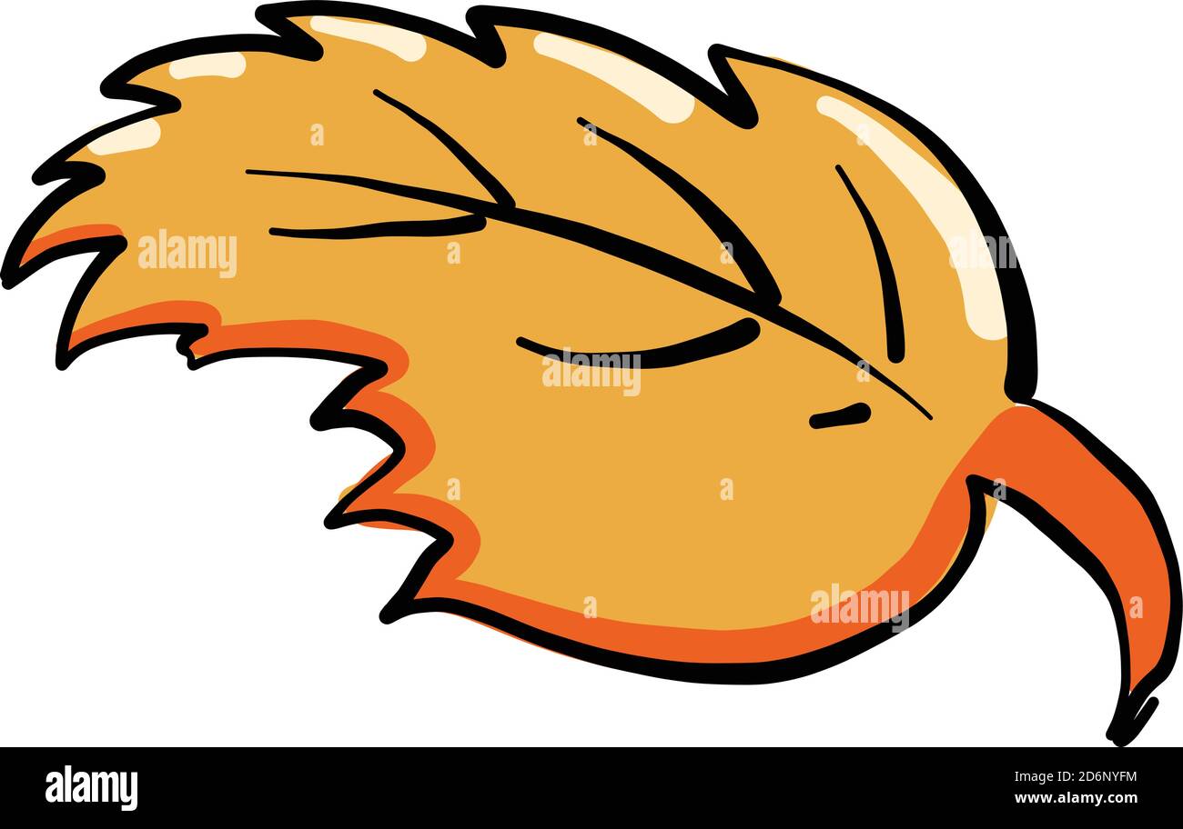 Orange leaf, illustration, vector on white background Stock Vector ...
