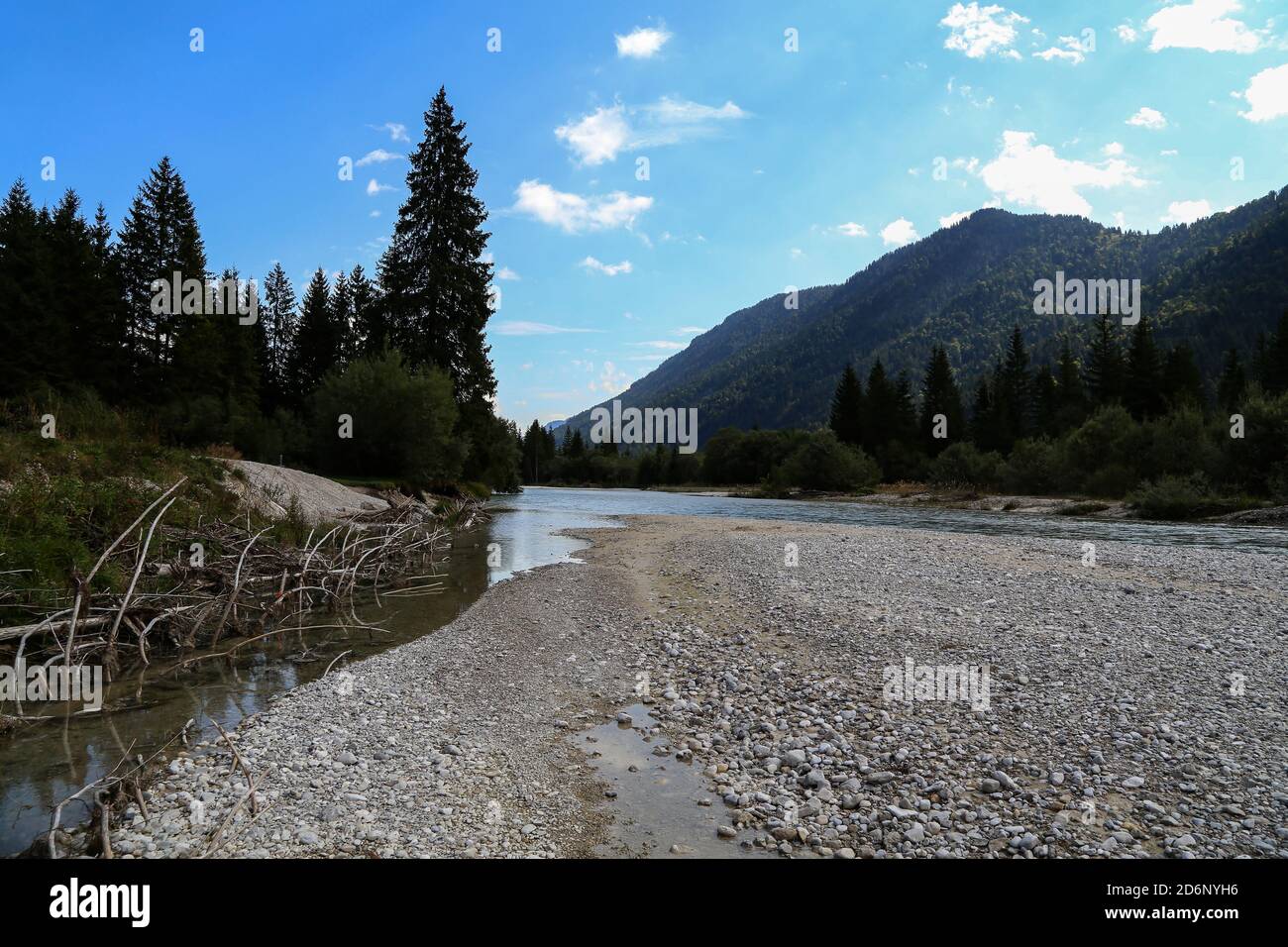 Beautiful mountain landscape with a small river in the Alps Stock Photo ...