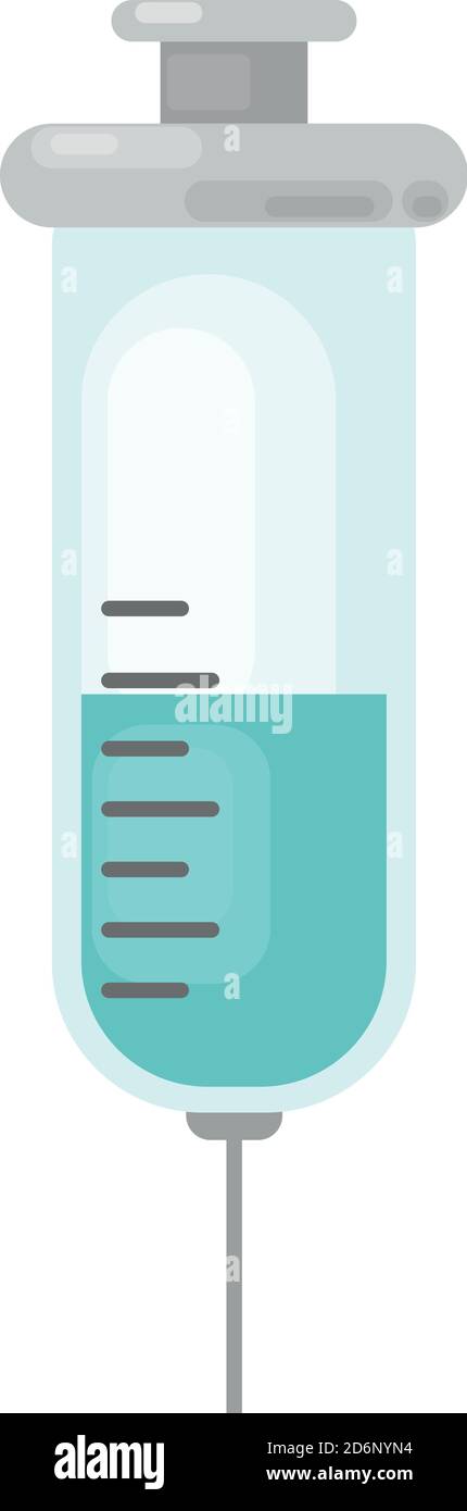 Blue syringe, illustration, vector on white background Stock Vector ...