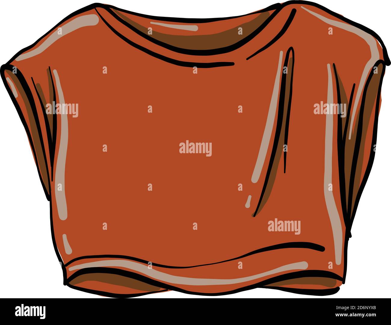 Stylish red blouse, illustration, vector on white background Stock ...