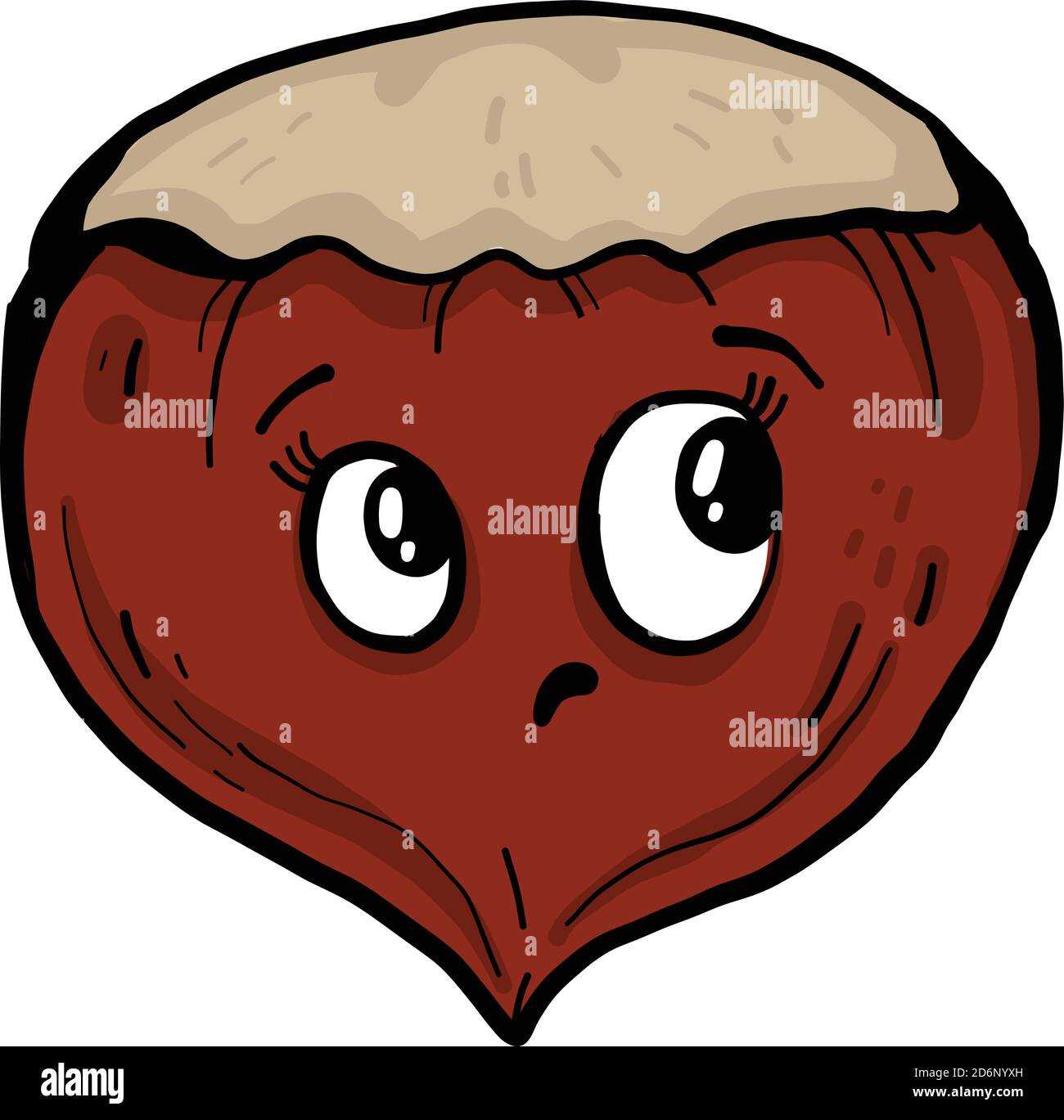 Surprised hazelnut, illustration, vector on white background Stock ...