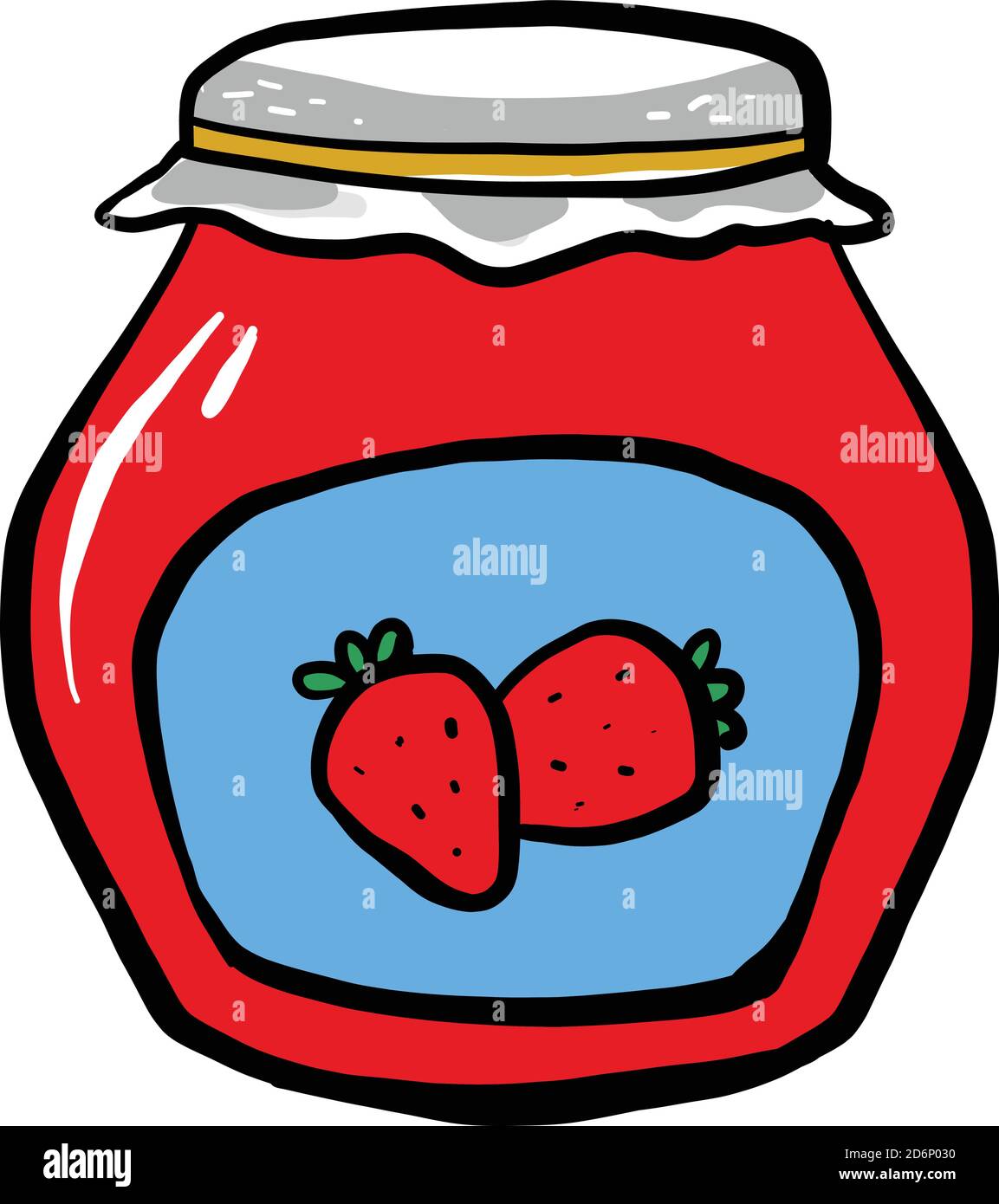 Strawberry jam, illustration, vector on white background Stock Vector ...