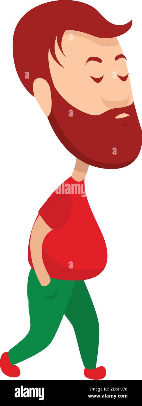 Man with red beard, illustration, vector on white background Stock ...