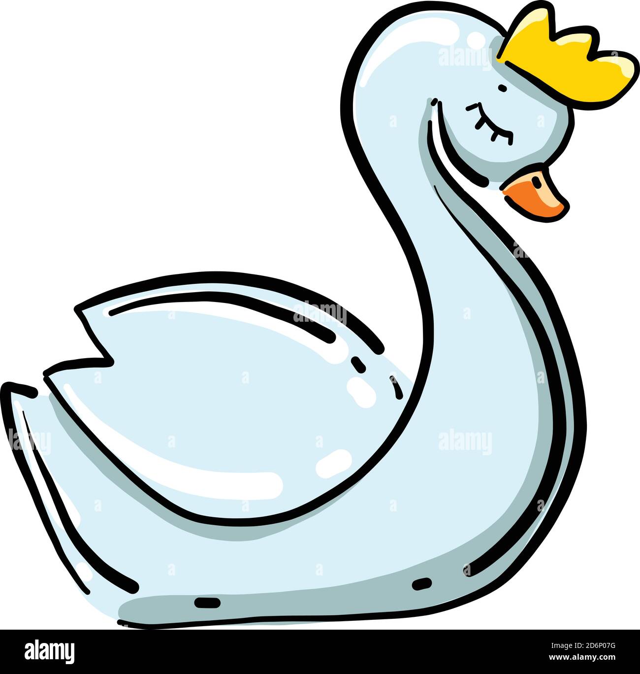 Sleepy swan, illustration, vector on white background Stock Vector ...