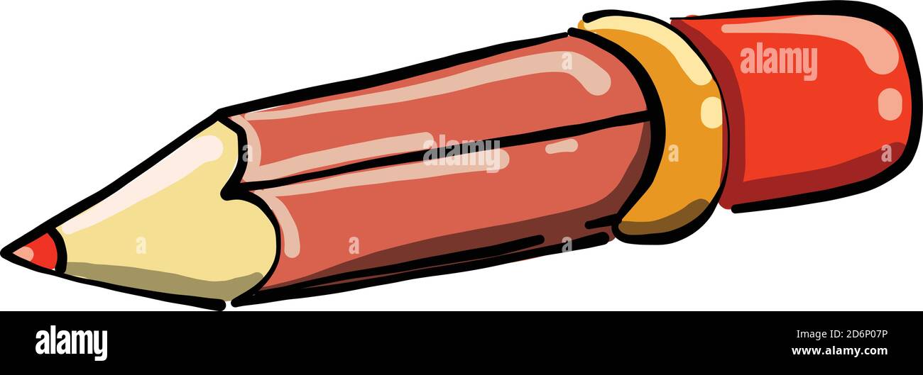 Little red pencil, illustration, vector on white background Stock ...