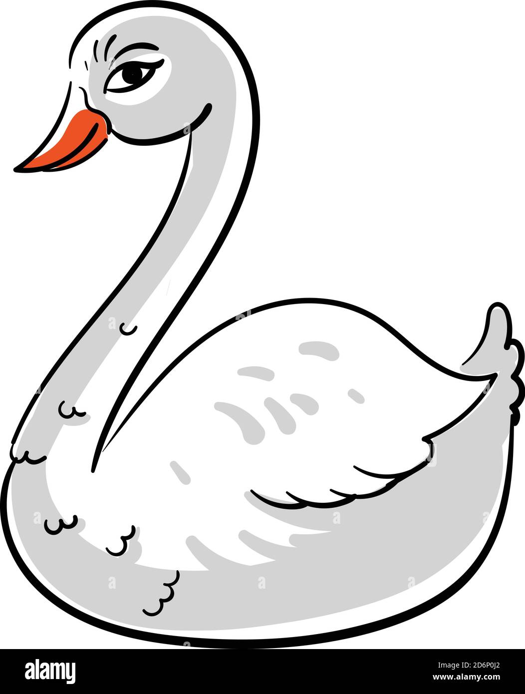 Beautiful swan, illustration, vector on white background Stock Vector ...