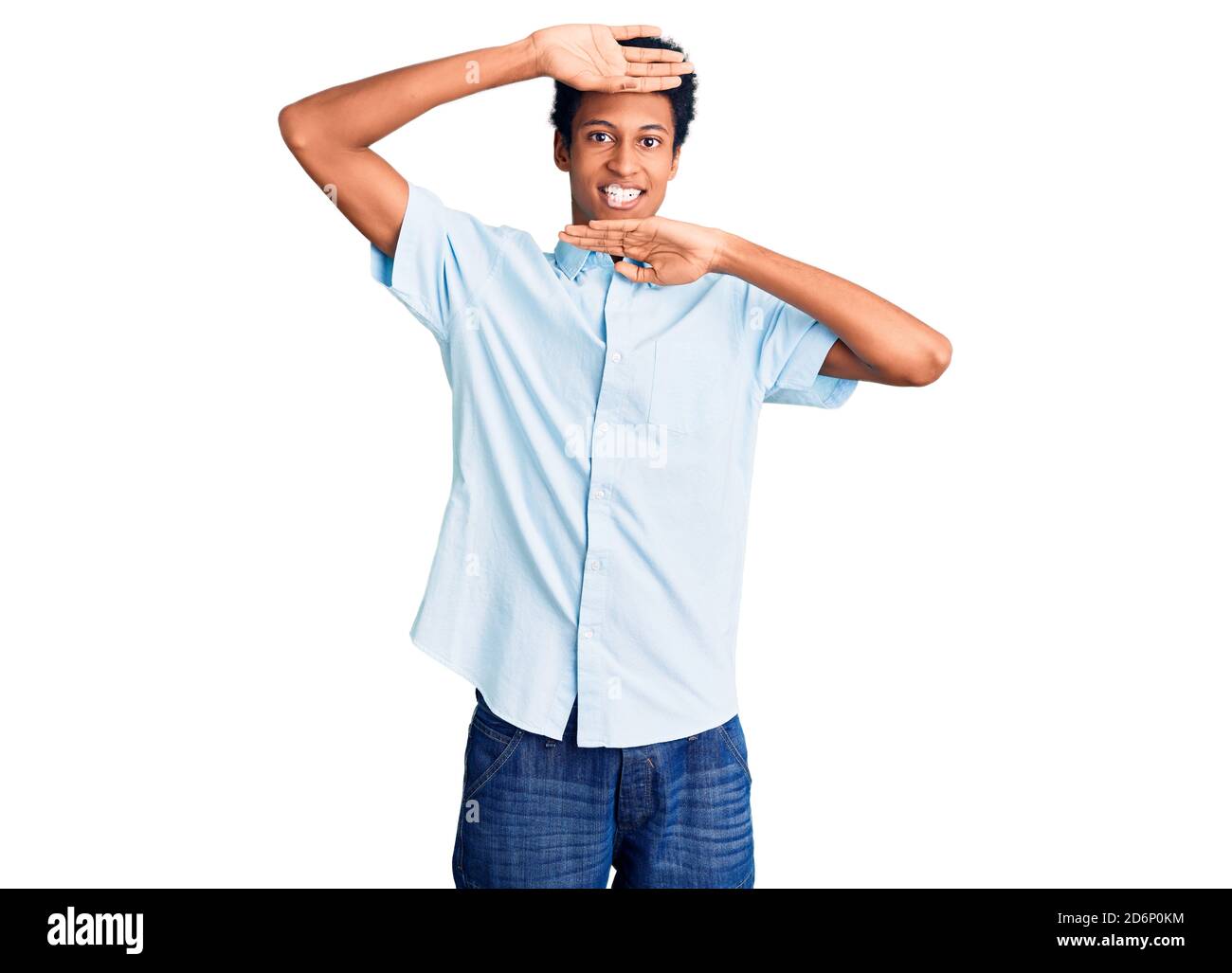 Young african american man wearing casual clothes smiling cheerful ...
