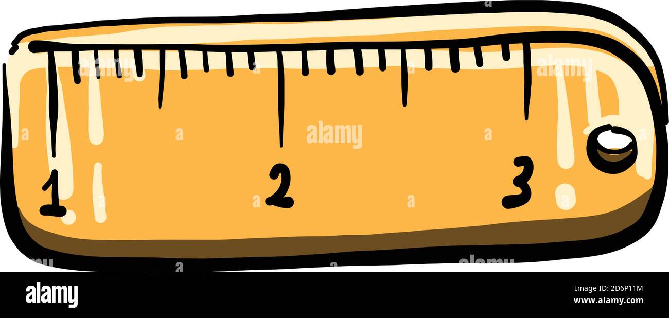 Yellow ruler, illustration, vector on white background Stock Vector ...