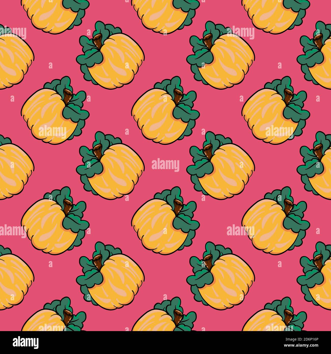 Small pumpkin, seamless pattern on pink background Stock Vector Image ...