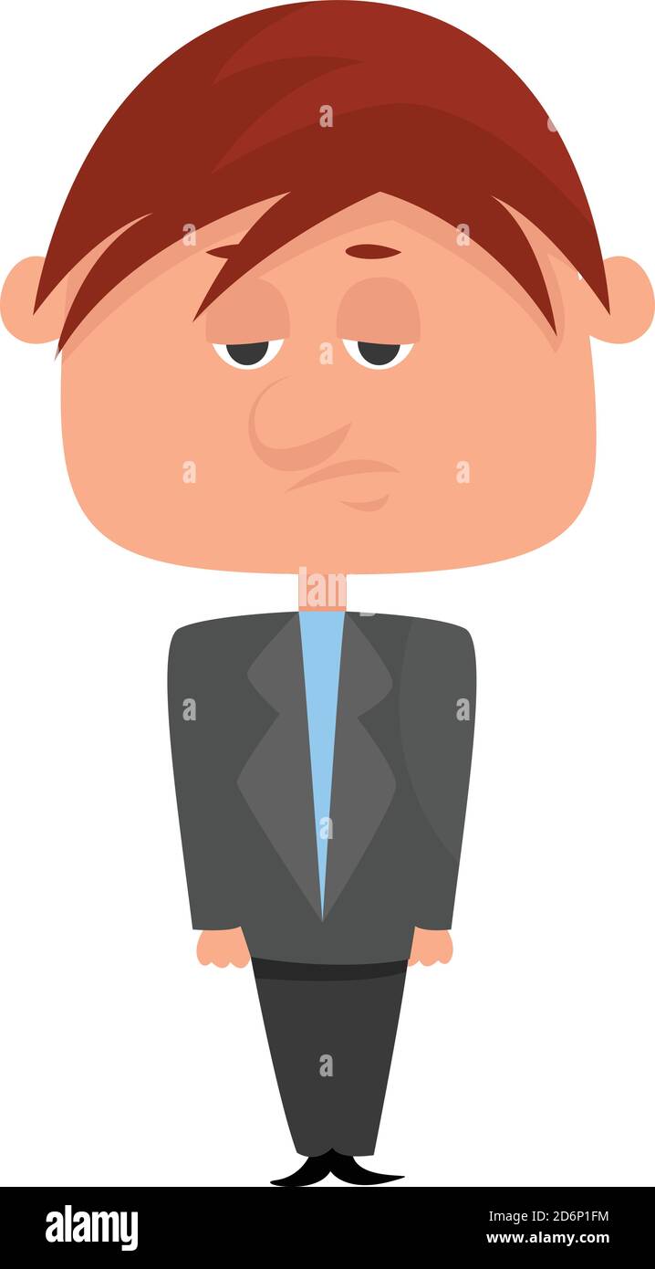 Tired man, illustration, vector on white background Stock Vector Image ...