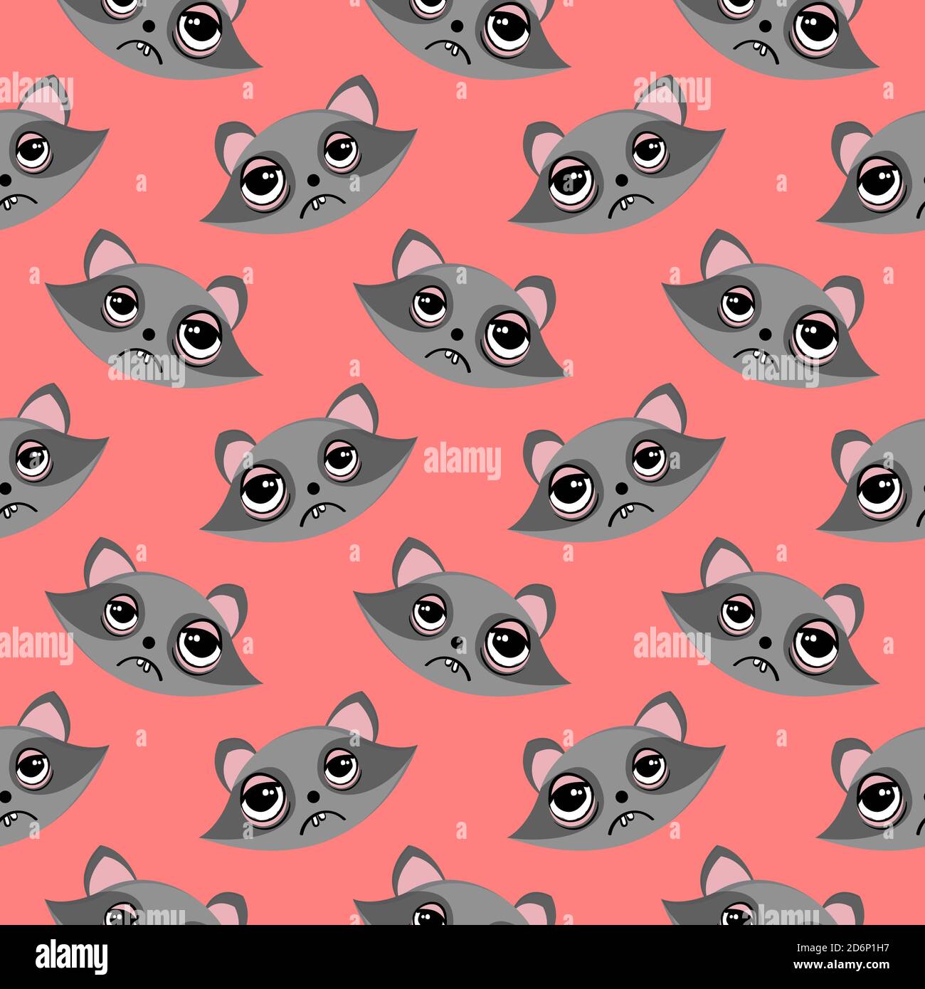 Raccoon cute animal seamless Stock Vector Images - Alamy