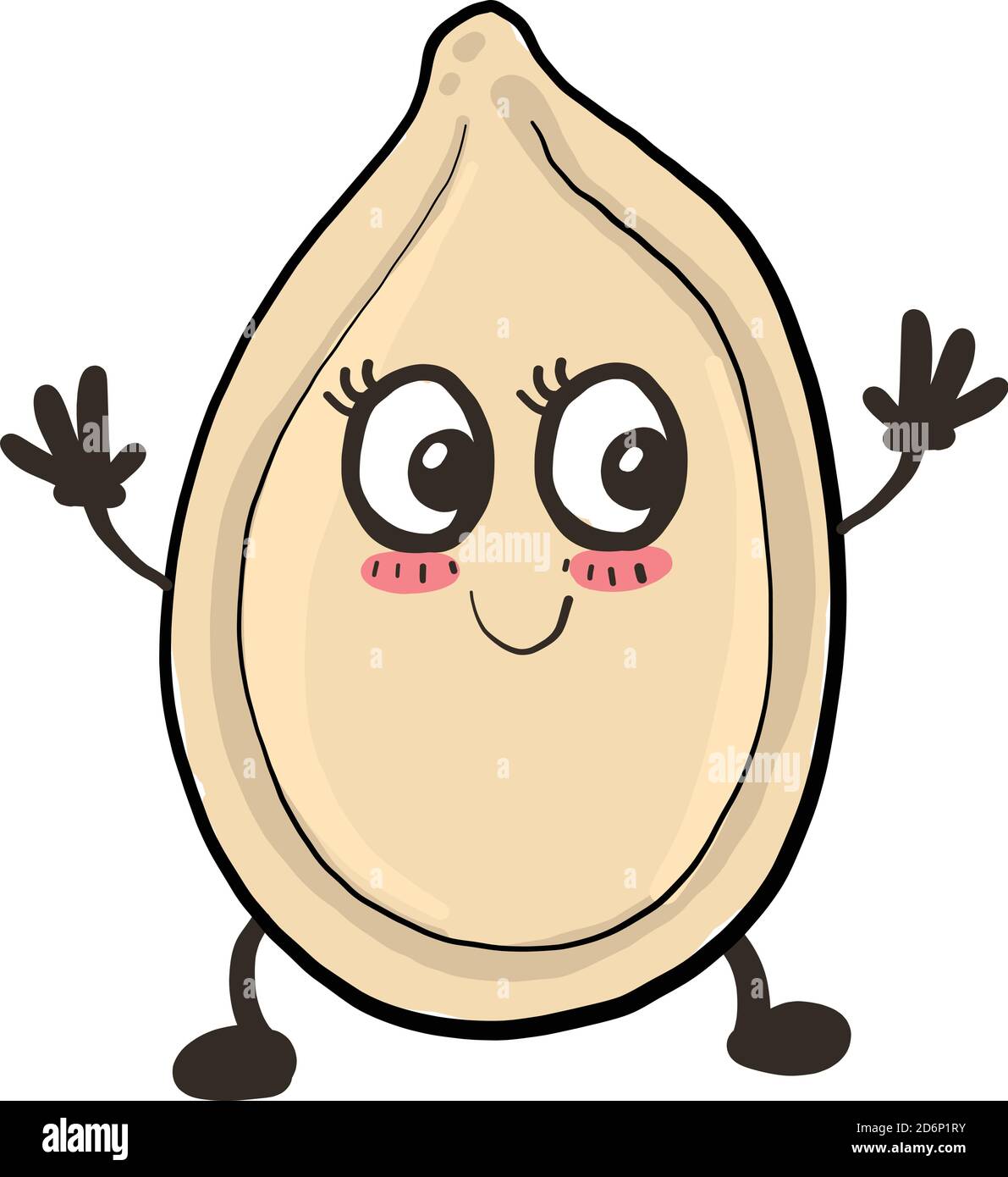 Cute pumpkin seed, illustration, vector on white background Stock ...