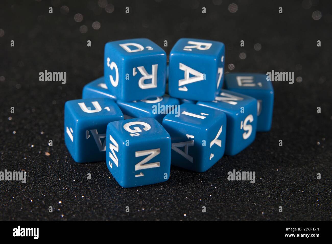 Dice with letters hi-res stock photography and images - Alamy