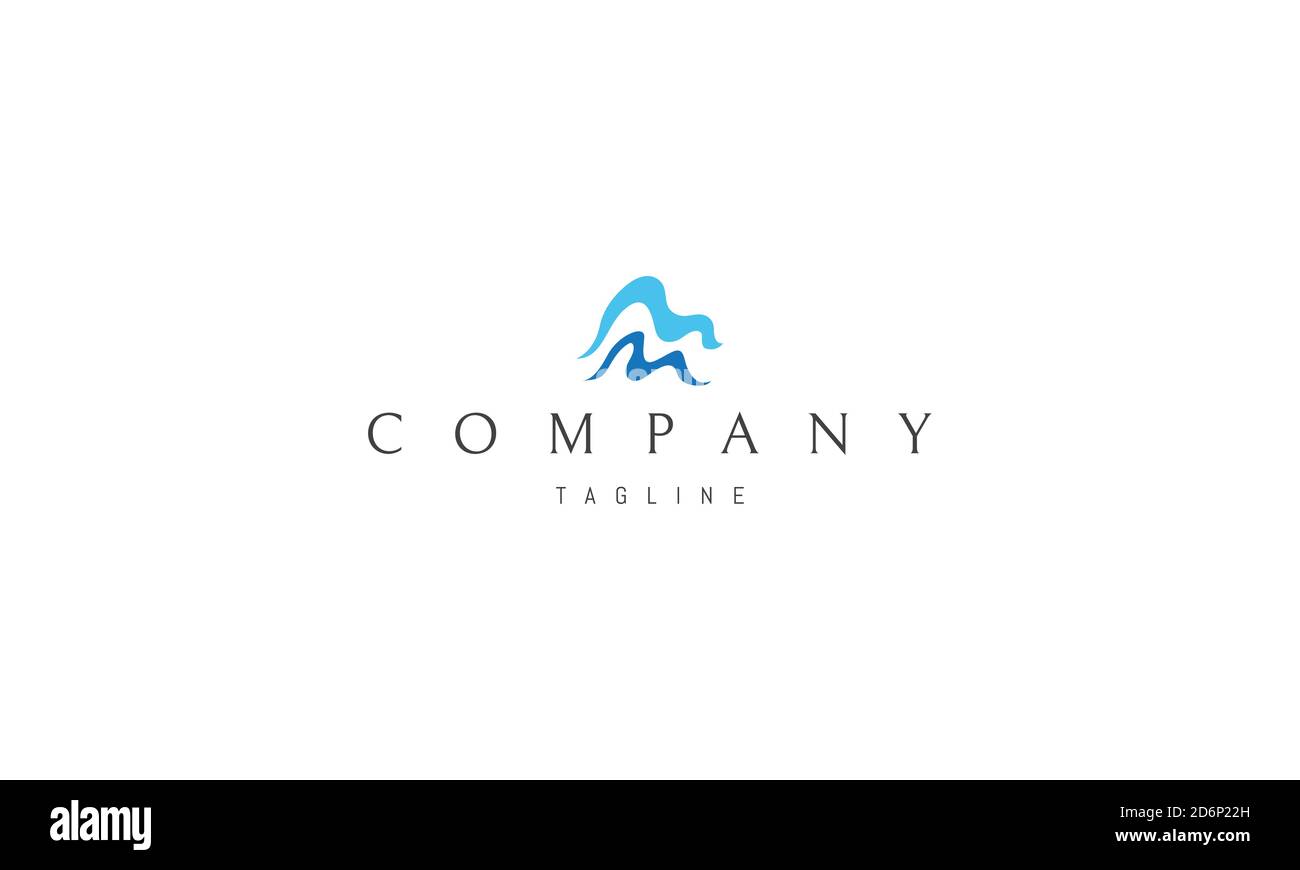 Vector logo on which an abstract image of two waves in the form of the ...