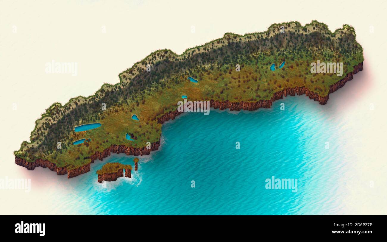 Satellite view of Sweden illustrated map including nature parks and ...