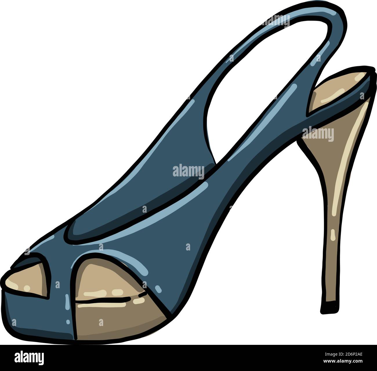 Blue high heels, illustration, vector on white background Stock Vector ...