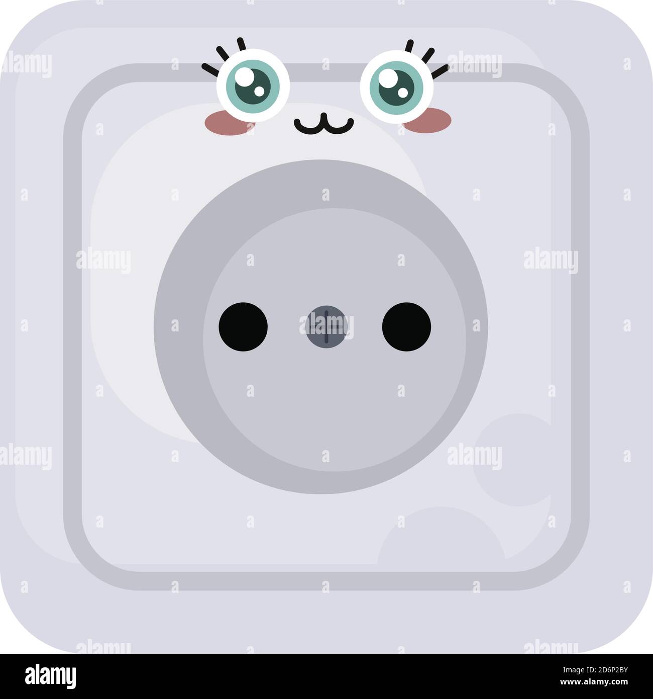 Electric socket with a face, illustration, vector on white background ...