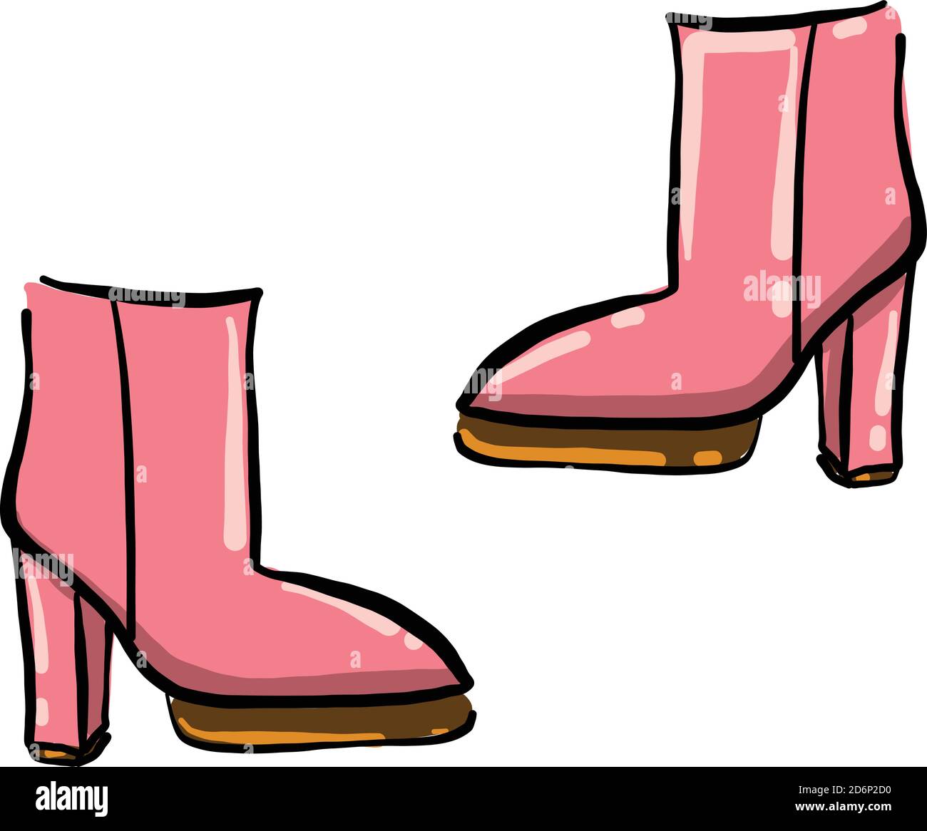 Red high boots, illustration, vector on white background Stock Vector ...